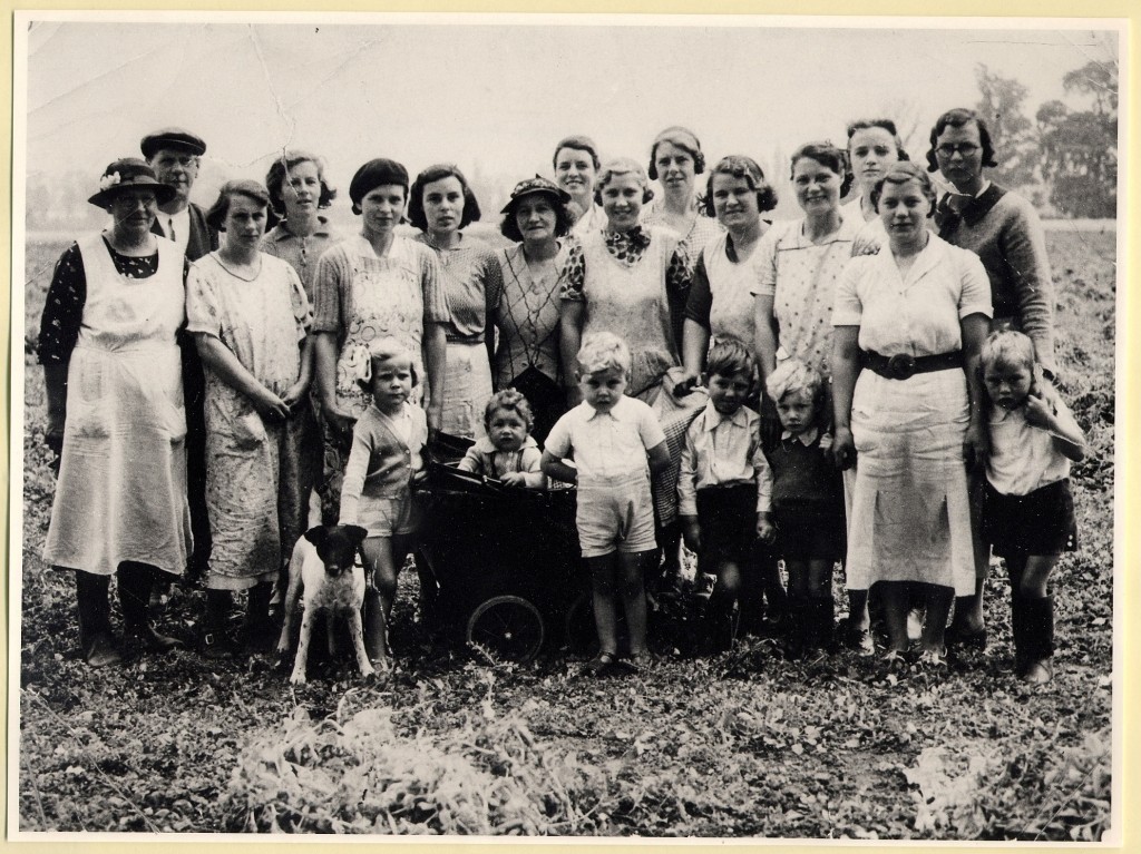 Women and children working in fields